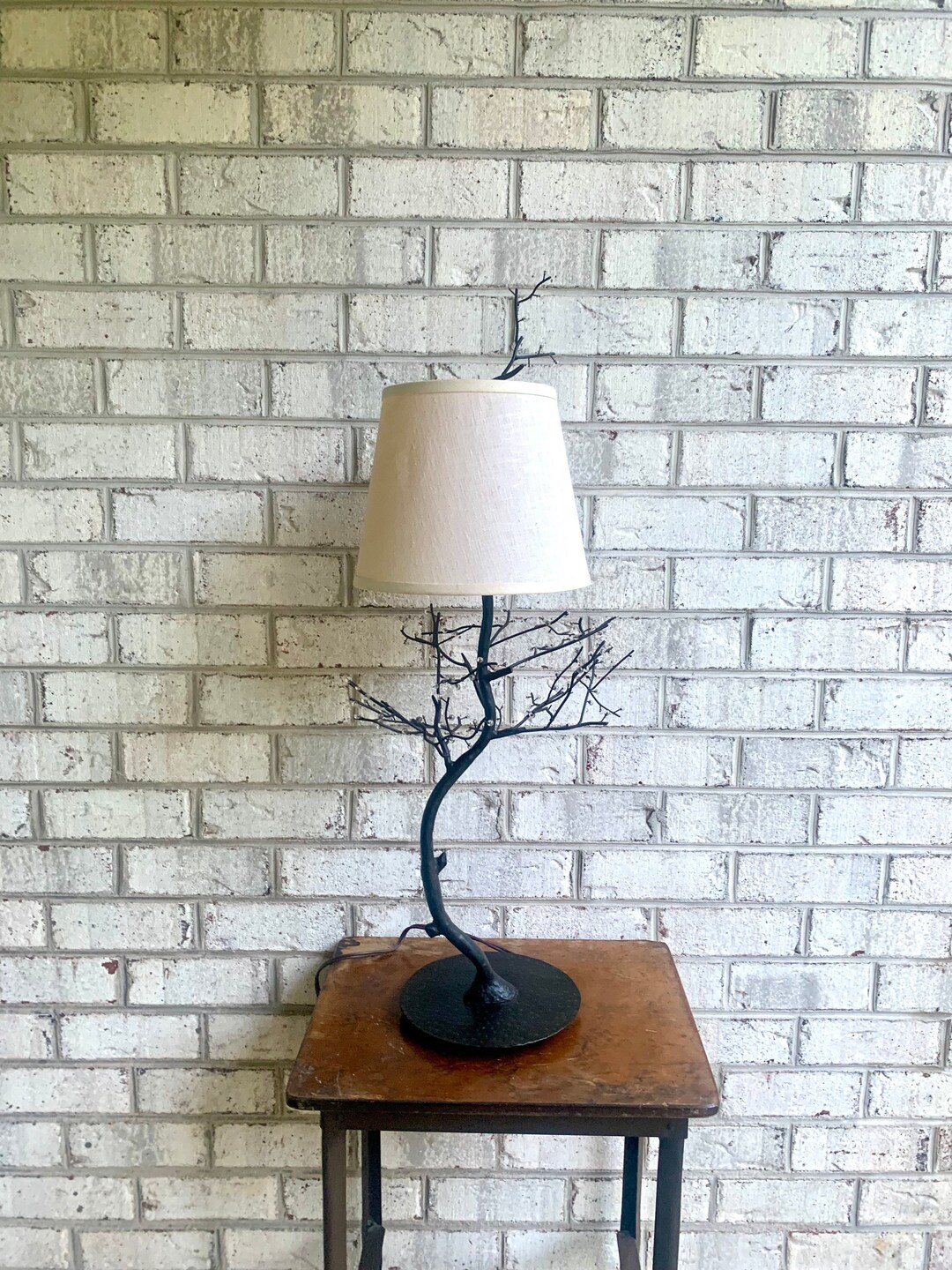 Vintage Palecek Metal Tree Branch Lamp | Palecek Metal Lamp | Rustic ...
