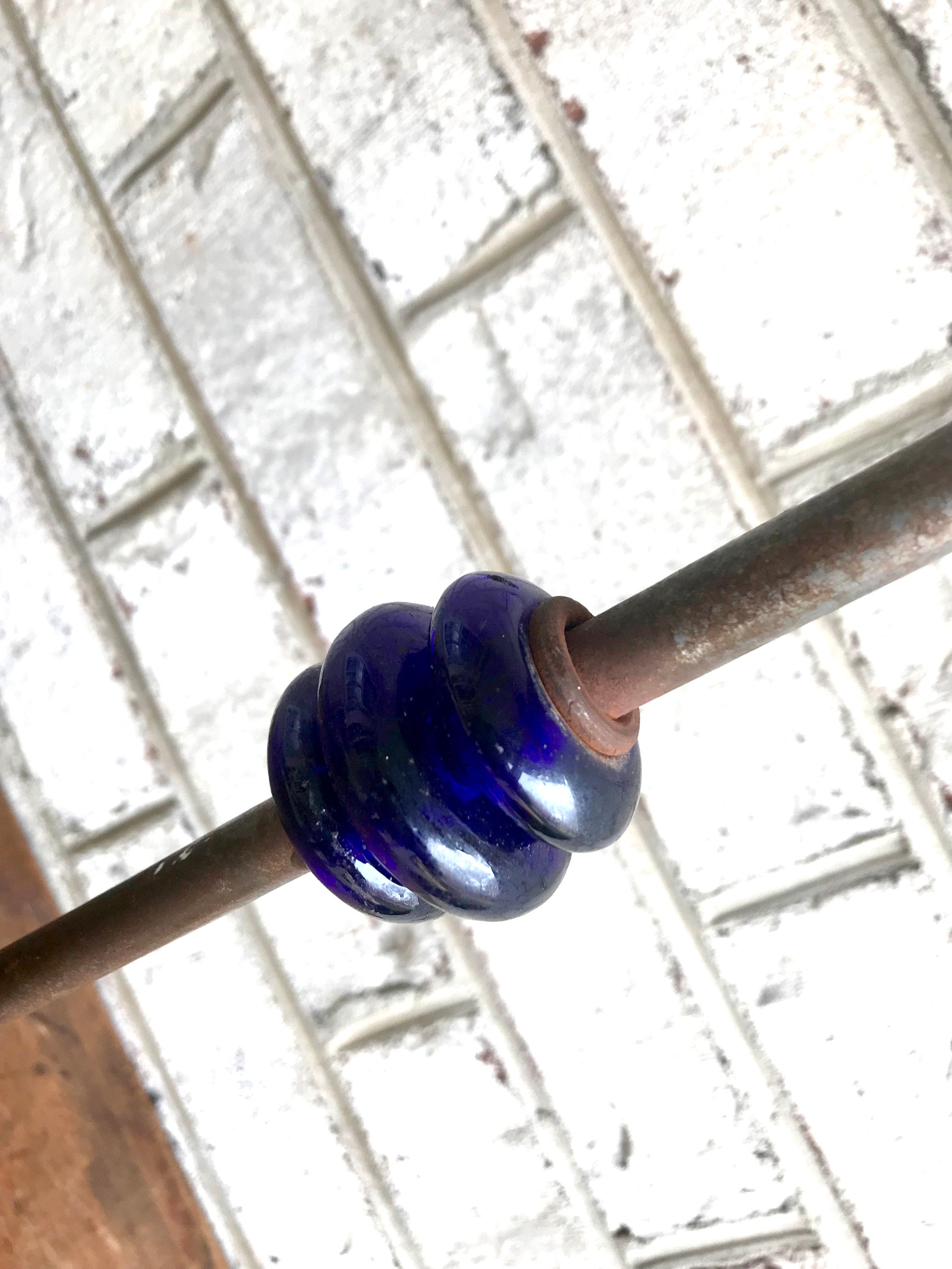 Vintage Iron Candle Stick Rod Iron Candle Holder With Blue - Etsy