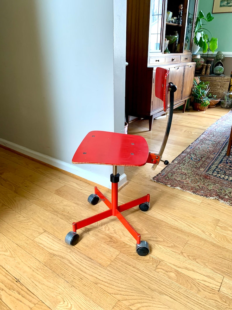 Vintage Red LEVI Task Chair Jorgen Rasmussen Danish Modern - Etsy