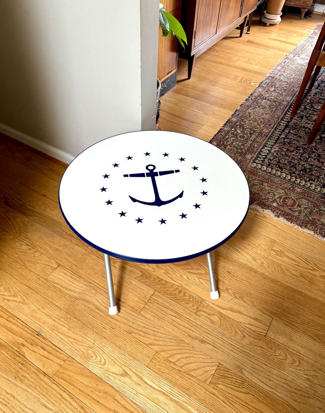 Vintage Nautical Themed Folding Table | Nautical Deck Table | Pool Deck ...