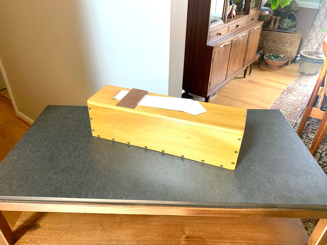 Vintage Wood Reciept Box | Hand Wrote Receipt Box | Sticker Dispense ...