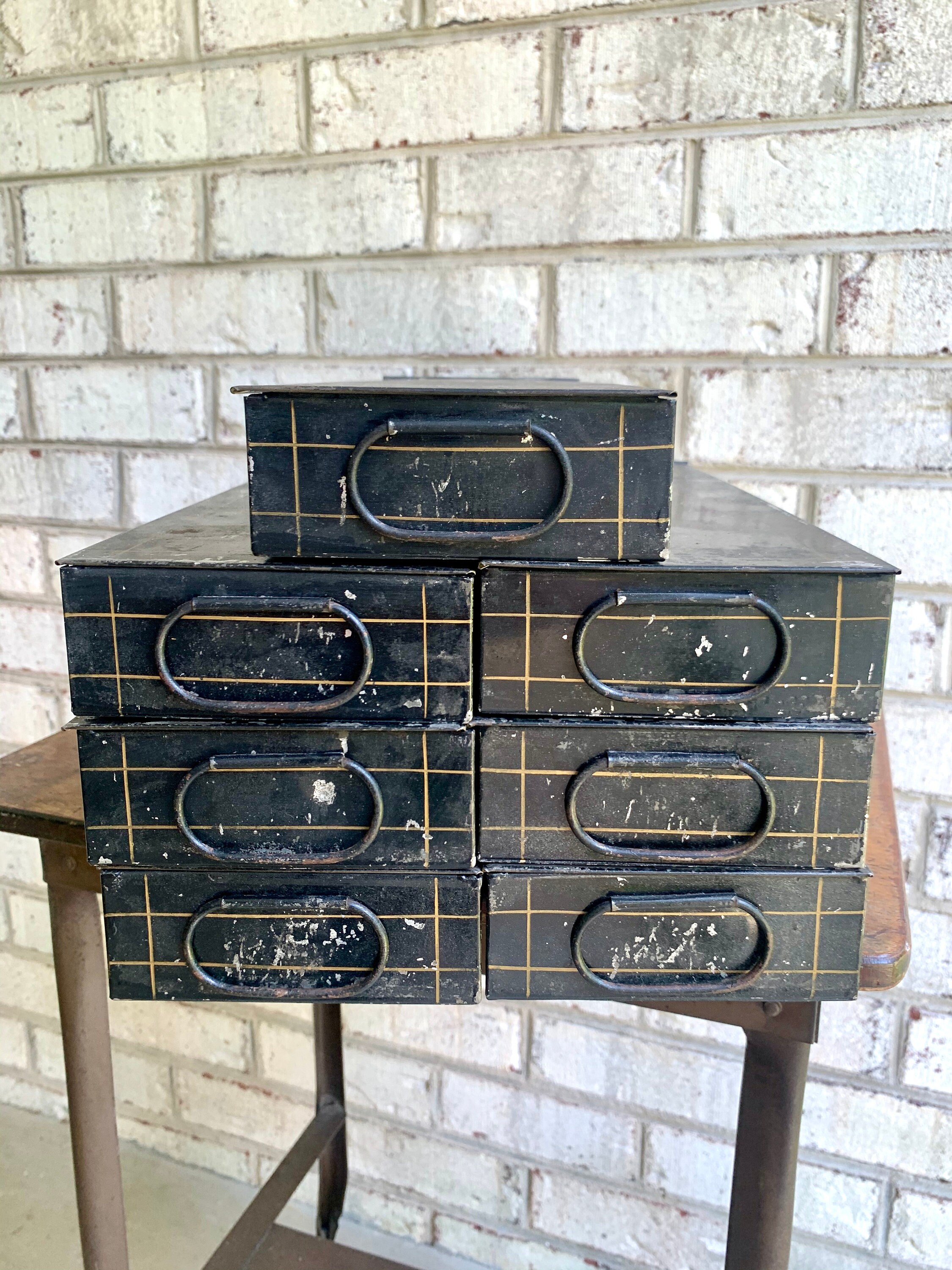 Distressed Safe Deposit Box Black and Gold Safe Deposit Box - Etsy