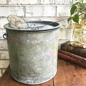 Rustic Minnow Bucket | Metal Bait Bucket With Net | Two Piece Minnow ...
