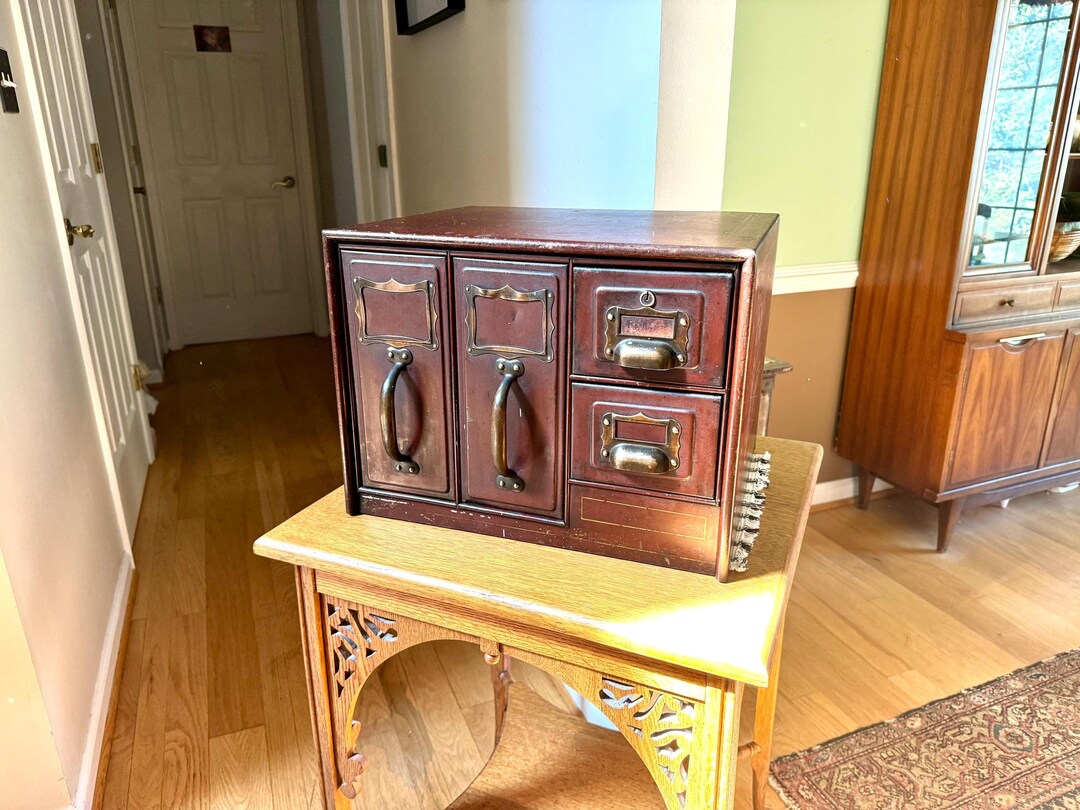 Vintage Metal Organizer Bin | Metal File Bin | Rustic Storage | Art ...