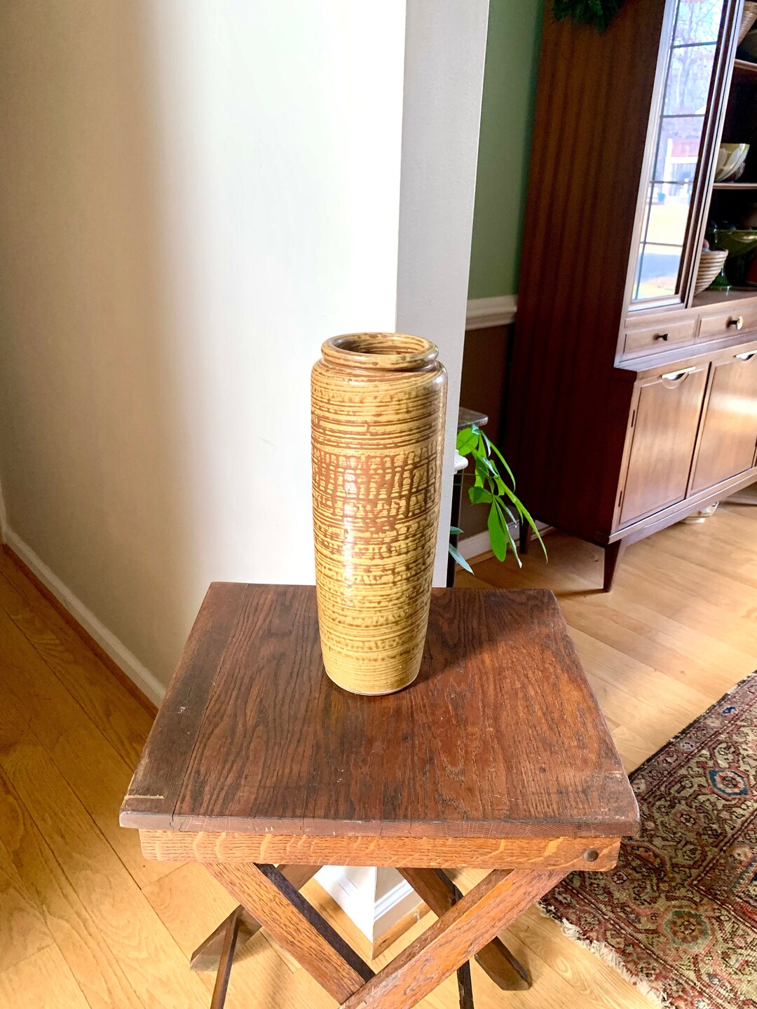 Vintage Tall Ceramic Vase | Tall Pottery Vase | Stoneware Pottery Vase ...