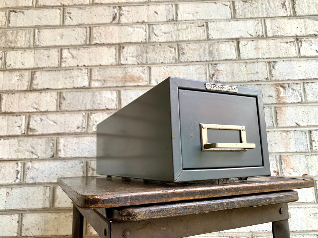 Vintage Rustic Steelmaster Cabinet | Metal Index Card Catalog | Single ...