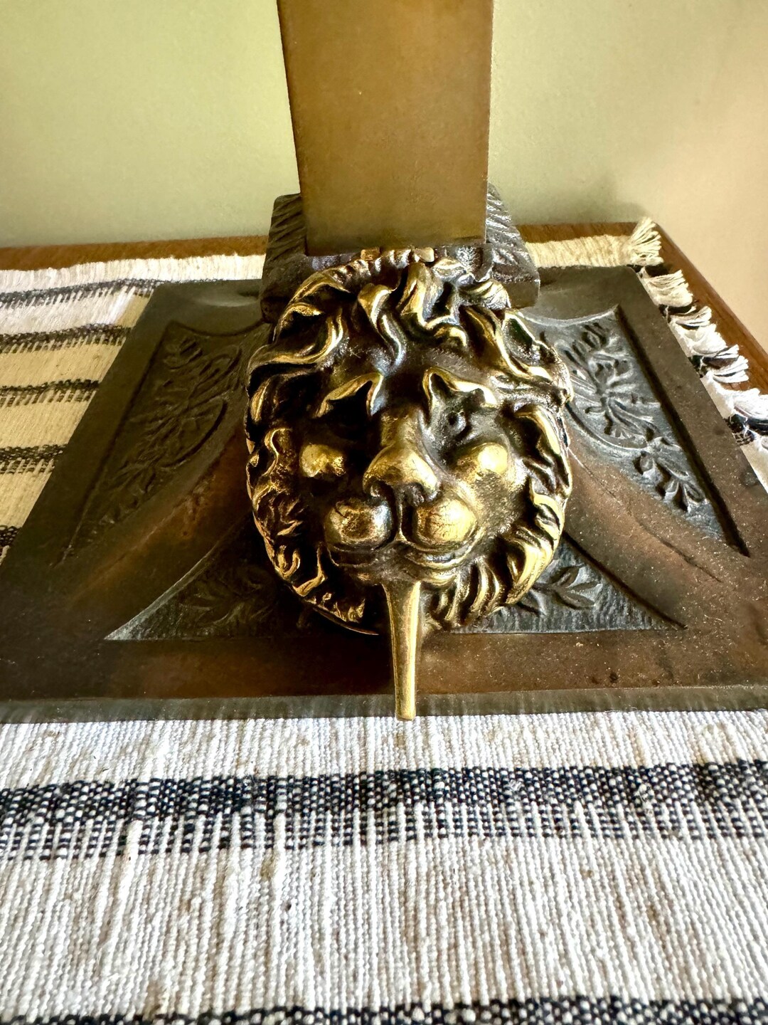 Small Vintage Brass Lion's Head Door Knocker | Rustic Door Knocker ...