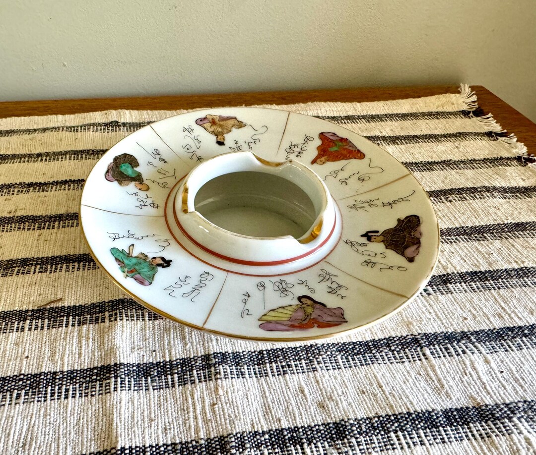 Vintage Kutani Japanese Ashtray | Hand Painted Japanese Ashtray ...