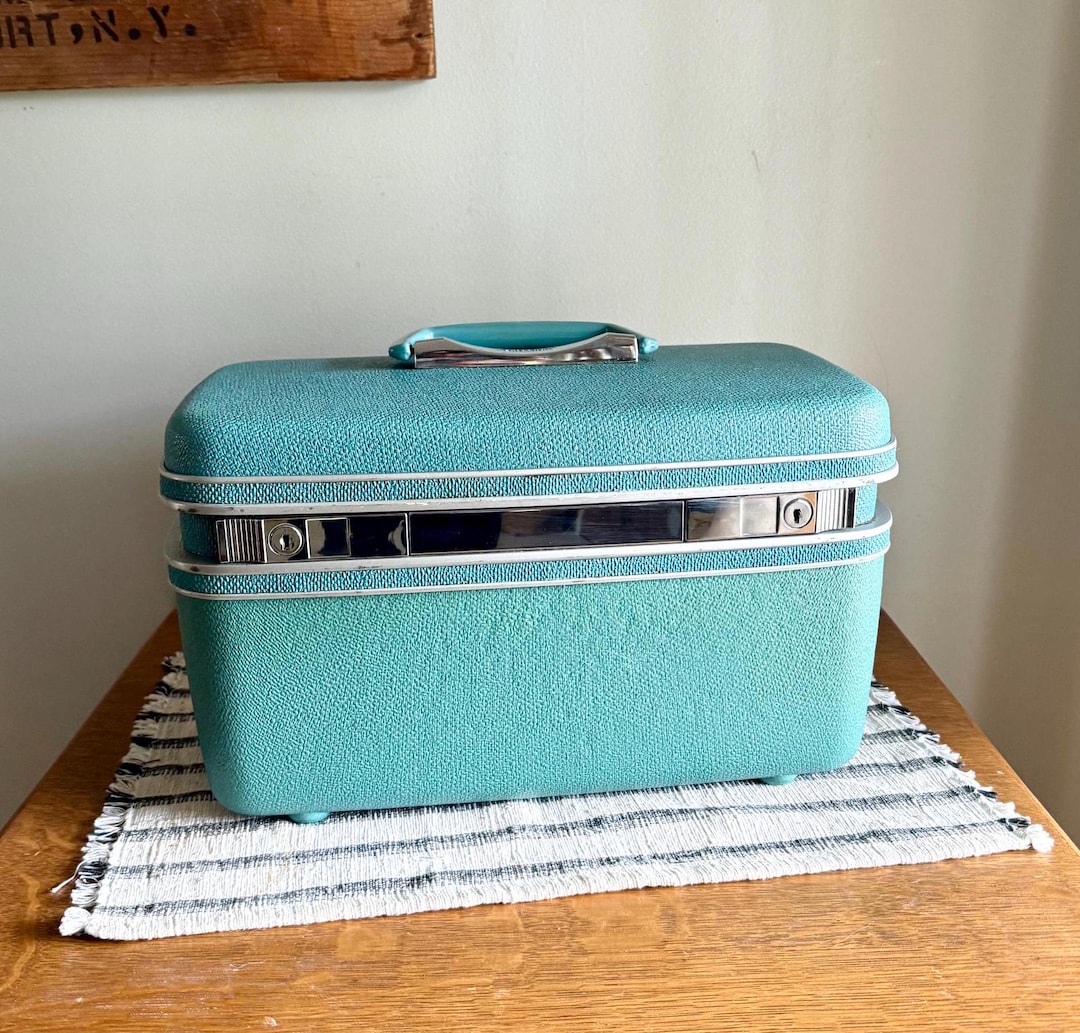 Vintage Samsonite Cosmetic Case | Turquoise Blue Travel Case ...