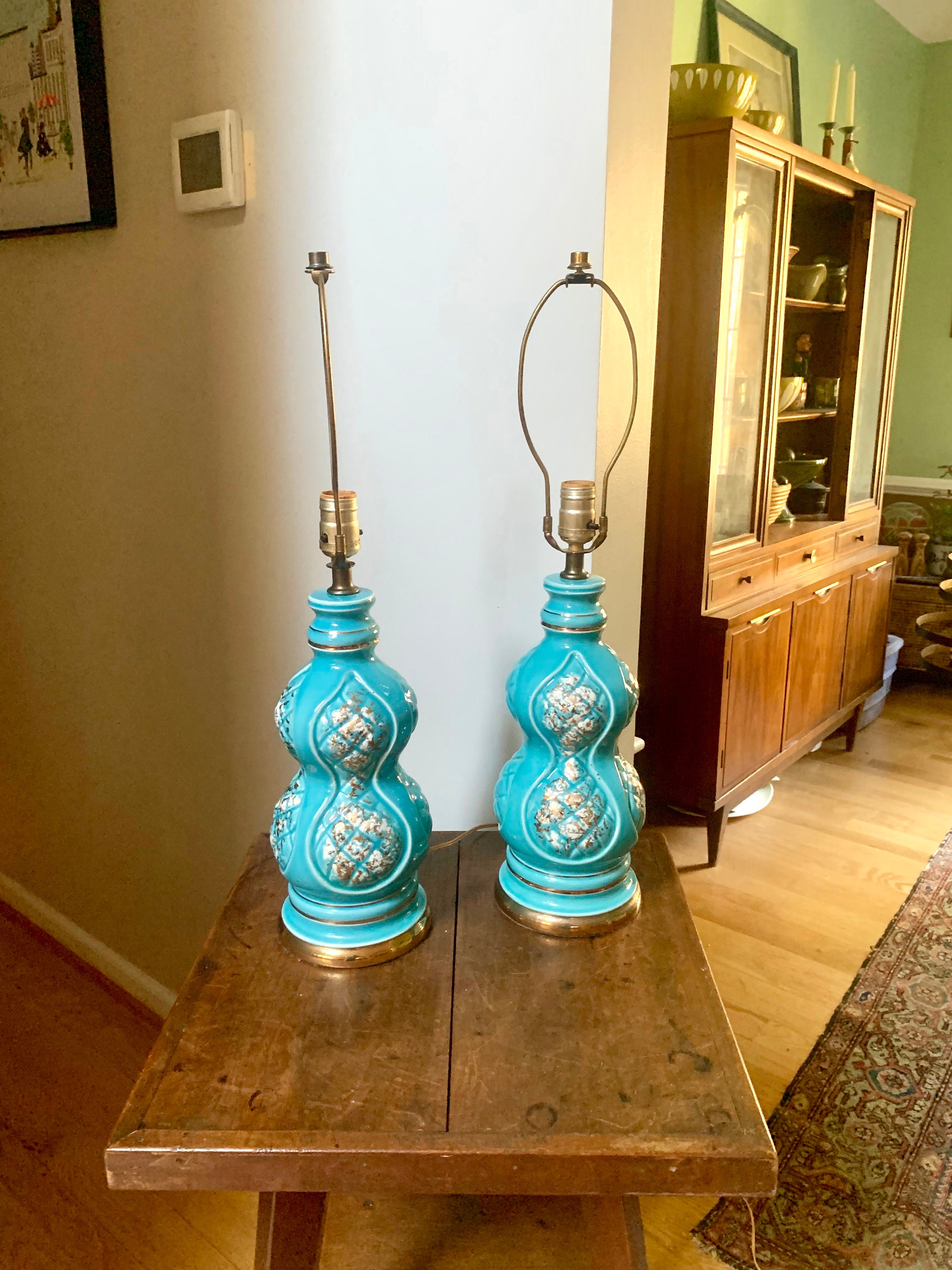 Vintage Pair of Mid Century Ceramic Lamp MCM Table Lamps | Etsy