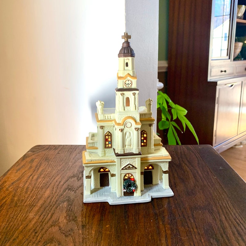 Lighted Ceramic Church - Etsy