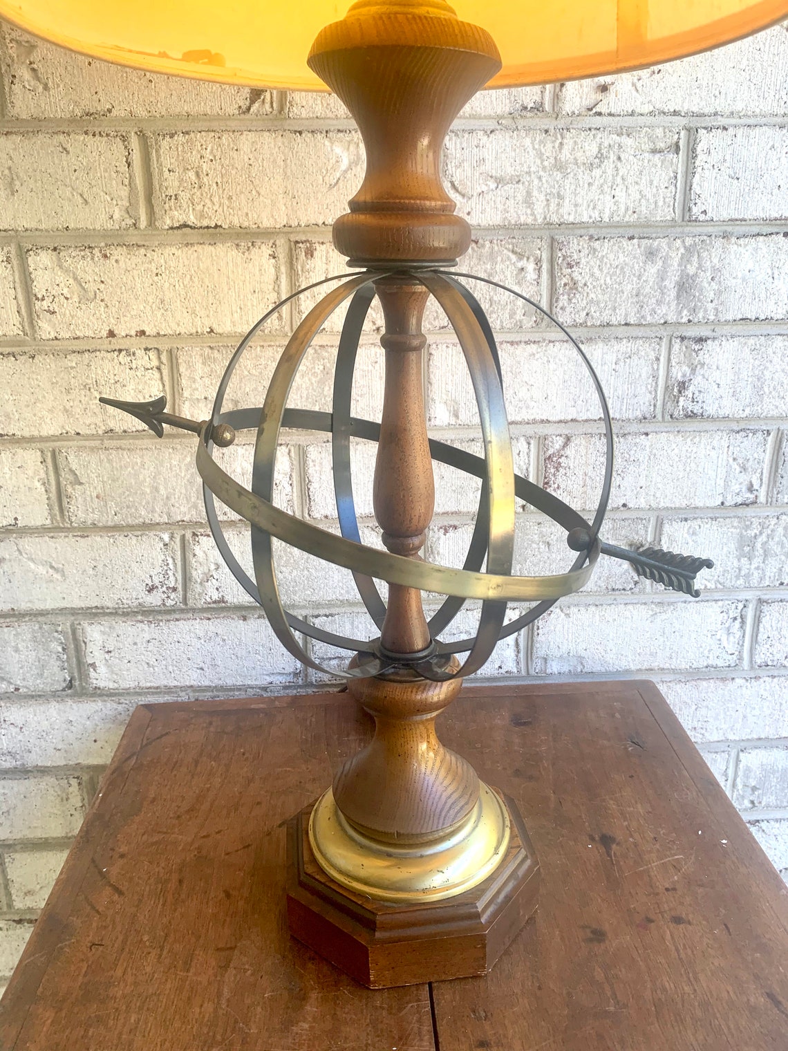 Vintage Brass Orb Lamp Brass Orb and Arrow Lamp Globe - Etsy