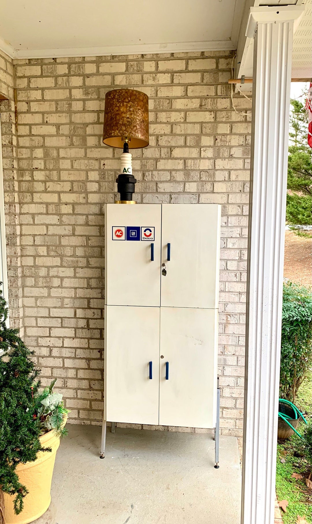 Vintage Metal AC Delco Standing Cabinet GM Ac Delco Metal Parts Cabinet ...