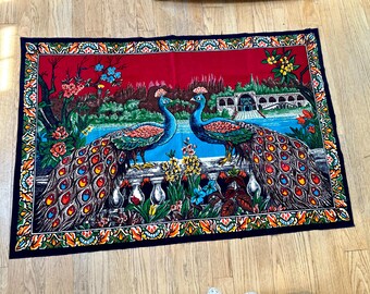 Vintage Peacock Tapestry - Etsy