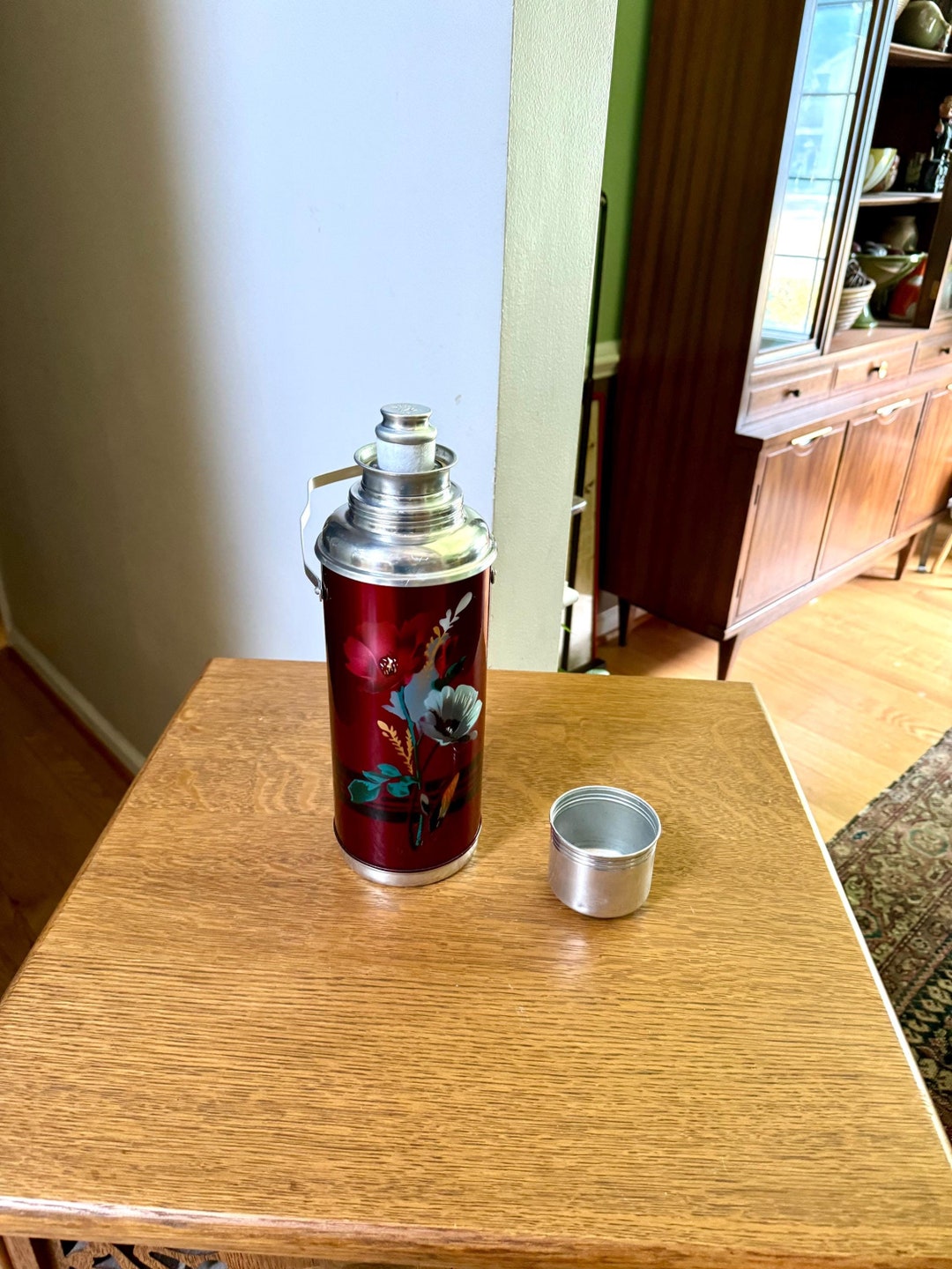 Vintage Deer Brand Thermos Bottle | Large Red Deer Brand Thermos ...