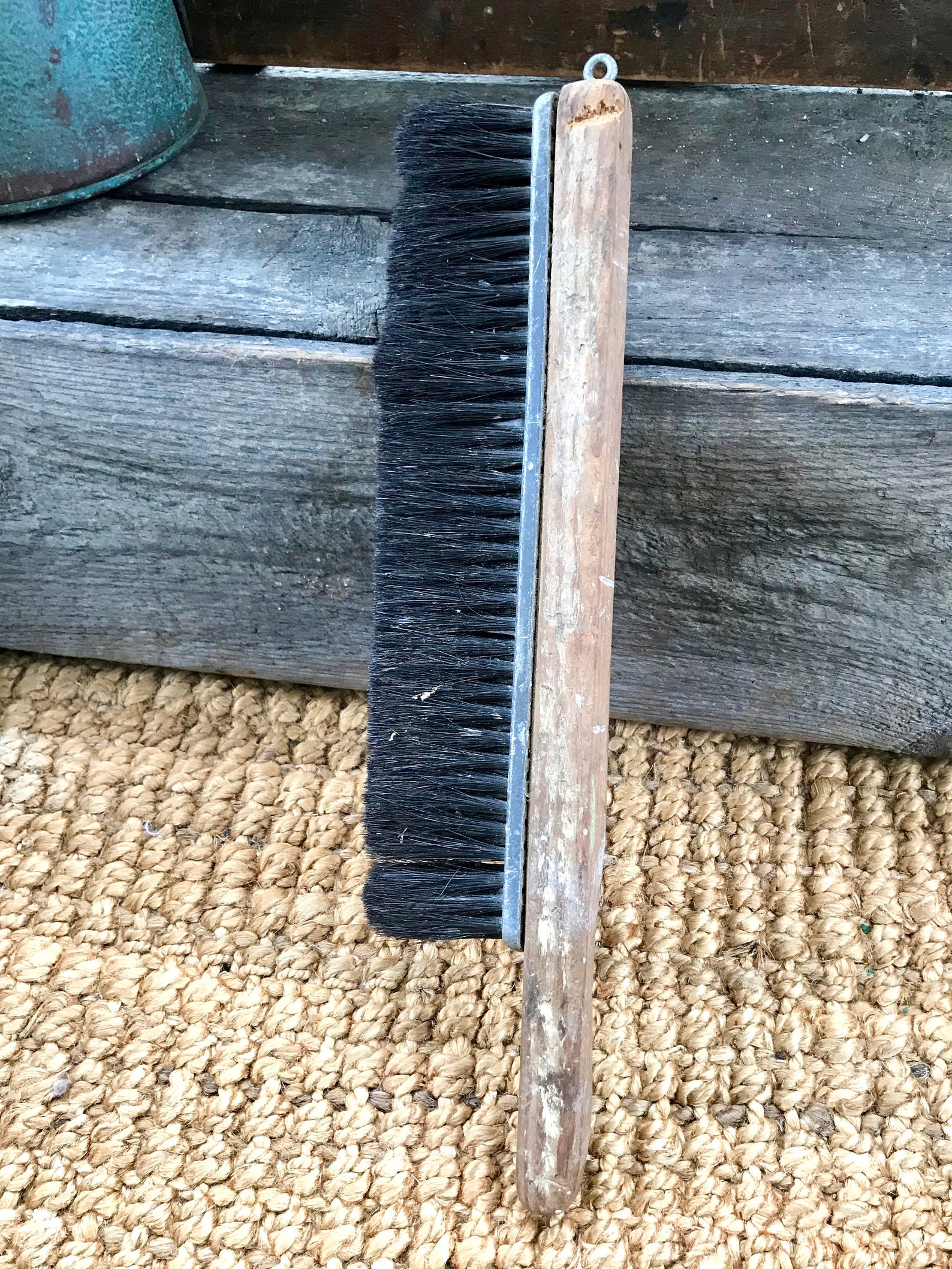 Vintage Large Wood Handled Wall Paper Brush Rustic Bristle - Etsy