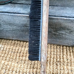 Vintage Large Wood Handled Wall Paper Brush | Rustic Bristle Brush ...