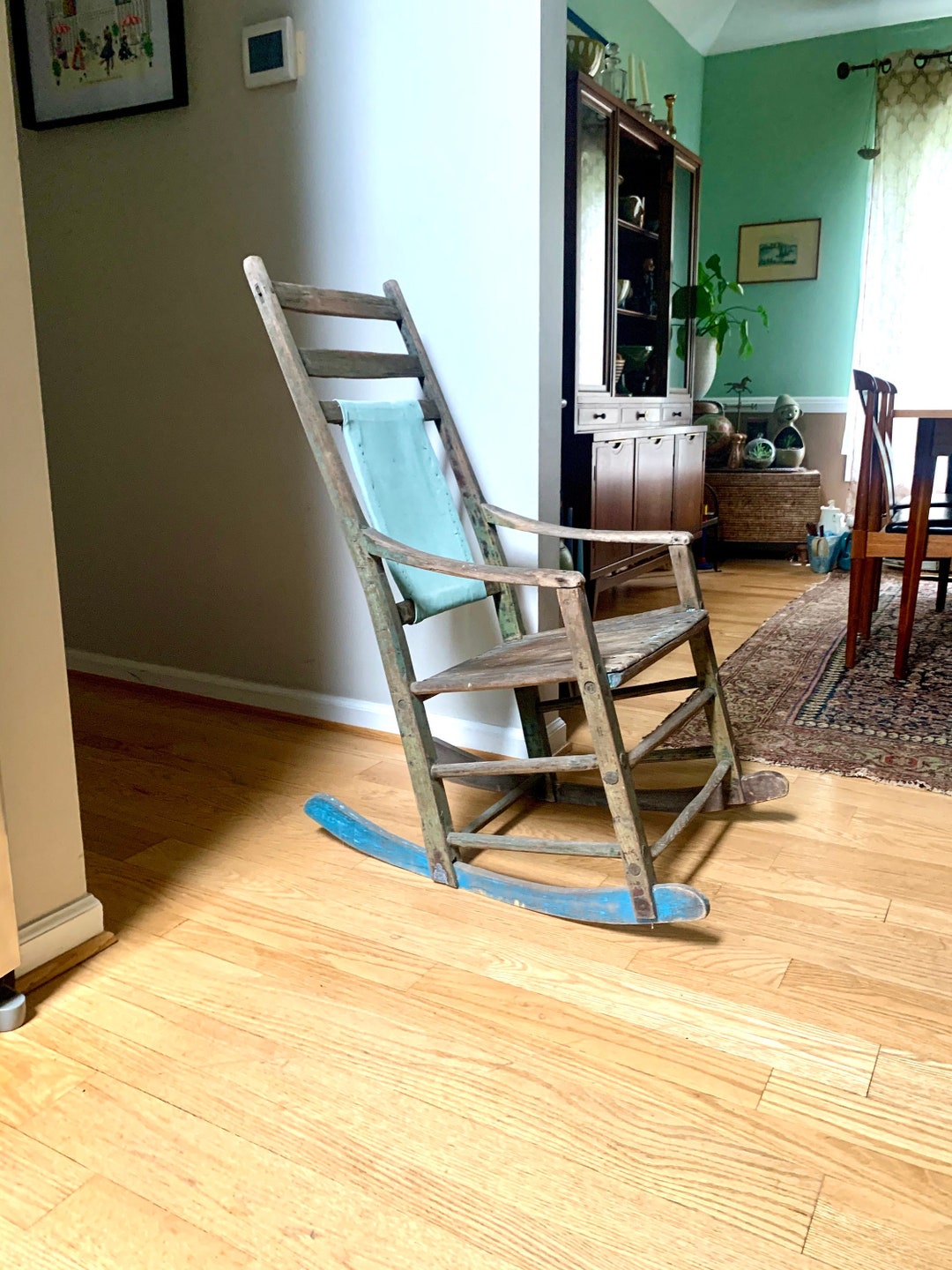 Antique Wooden Rustic Rocking Chair | Distressed 1800's Rocking Chair ...