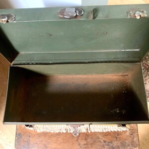 Vintage Army Green Tool Box Green Military Toolbox Rustic Storage Box ...