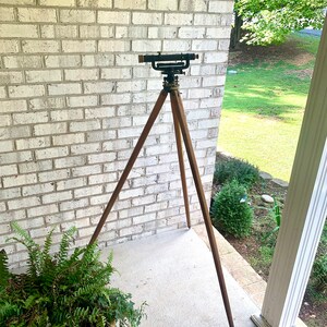 Vintage Surveyor's Transit Level and Tripod | Wood Tripod With Surveyor ...