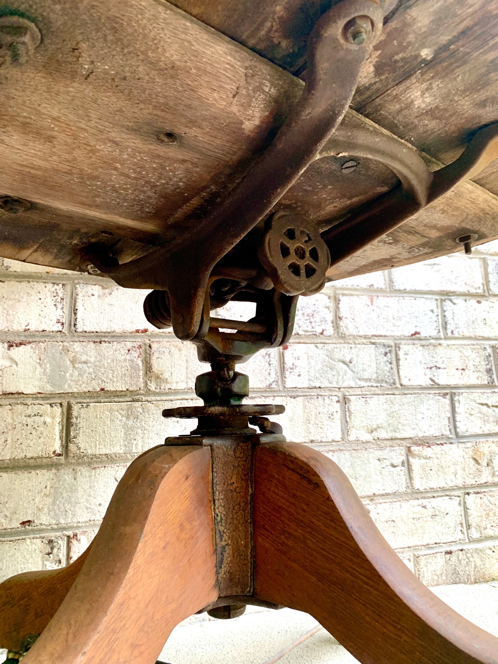 Rustic Solid Wood Desk Chair Primitive Wooden Swivel Chair - Etsy