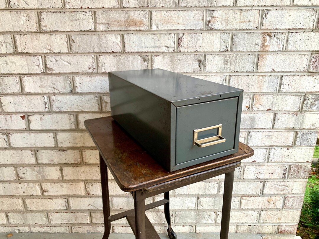 Vintage Rustic Steelmaster Cabinet | Metal Index Card Catalog | Single ...