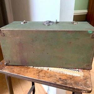 Vintage Army Green Tool Box Green Military Toolbox Rustic Storage Box ...
