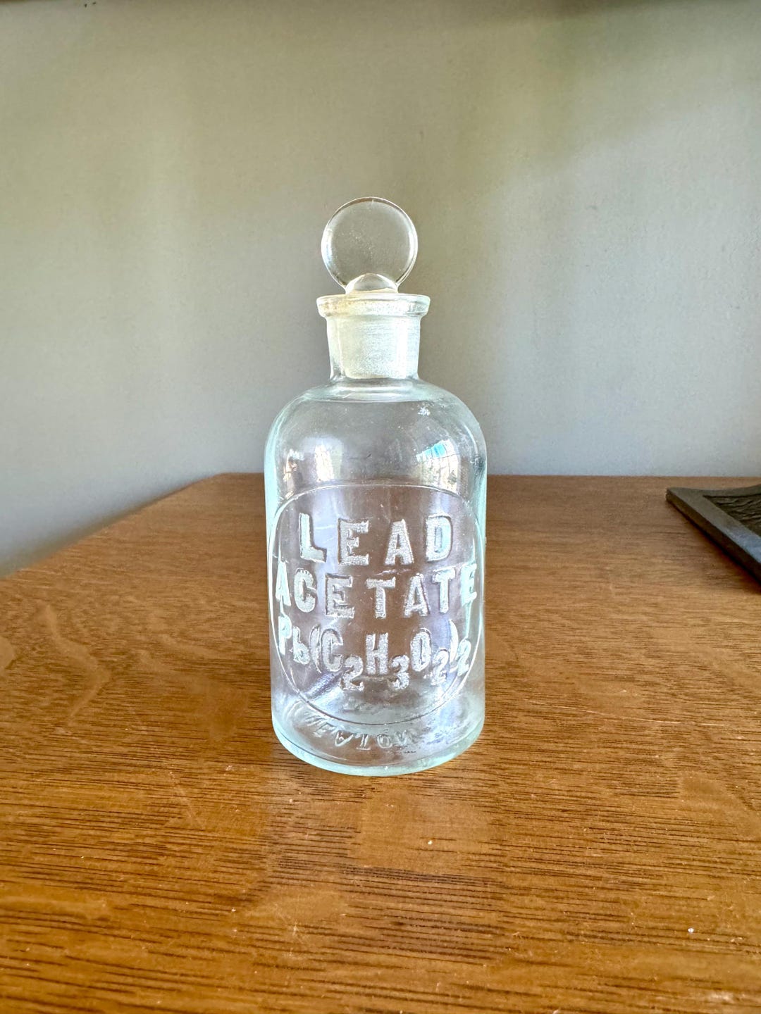 Vintage TCW Wheaton Glass 125ml LEAD ACETATE Chemical Reagent Bottle ...