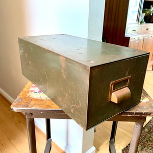Vintage Metal Card Catalog Cabinet | the Interior Steel Equipment ...
