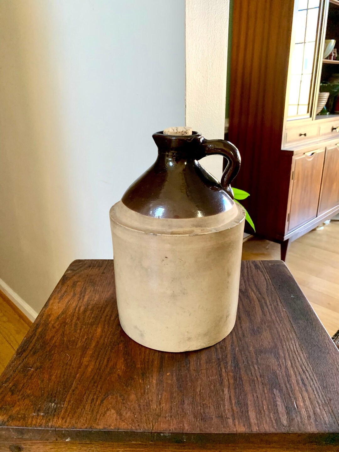Vintage Stoneware Whiskey Jug | Moonshine Stoneware Jug | Two Toned ...