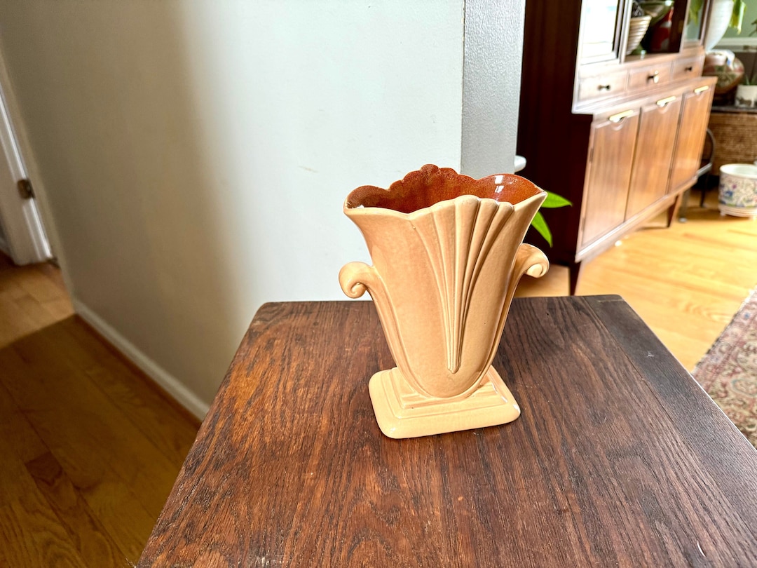 Vintage Red Wing Pottery Vase Red Wing Tulip Vase Art Deco Ceramic Vase ...