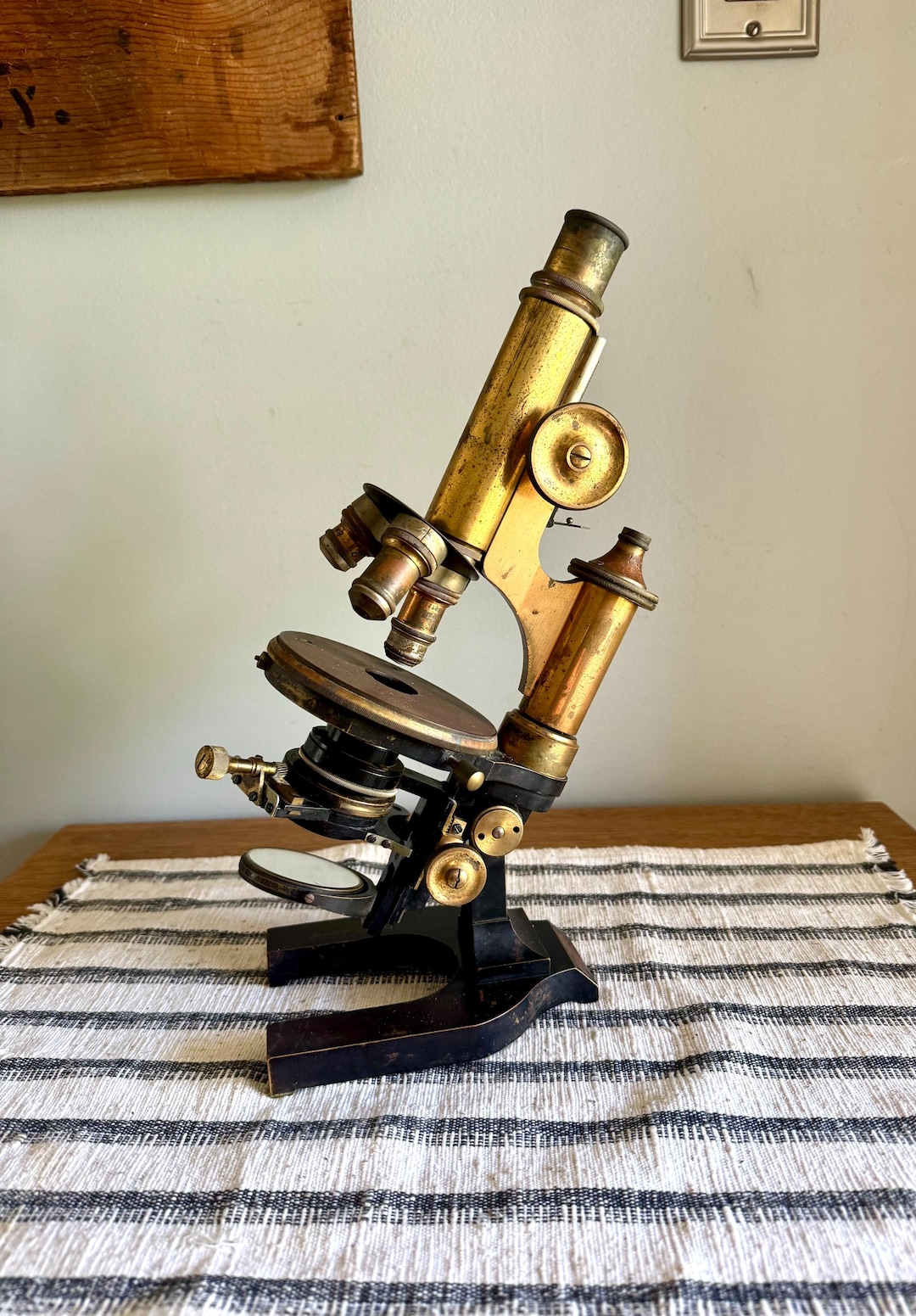 Antique E. Leitz Wetzlar Brass Microscope| Antique Brass Microscope| E ...