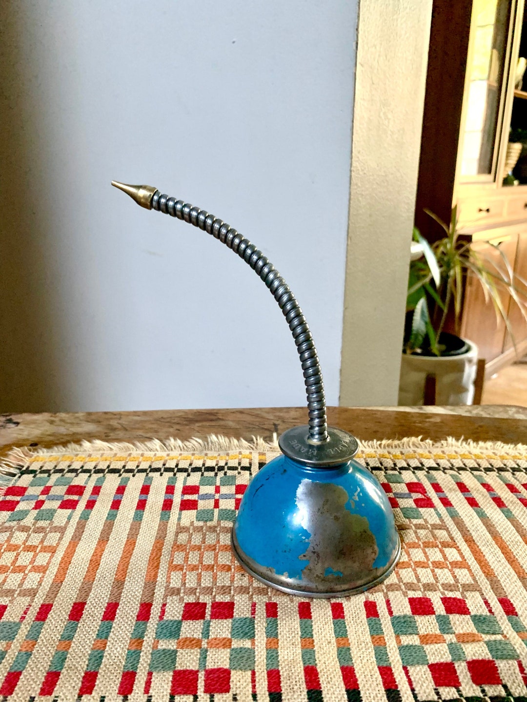 Vintage Metal Eagle Blue Oil Can | Metal Eagle Oiler Flexible Spout Can ...