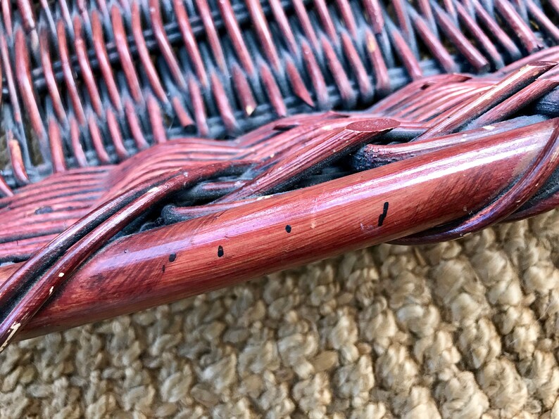 Vintage Wicker Bread Basket Rustic Wicker Storage 80's | Etsy