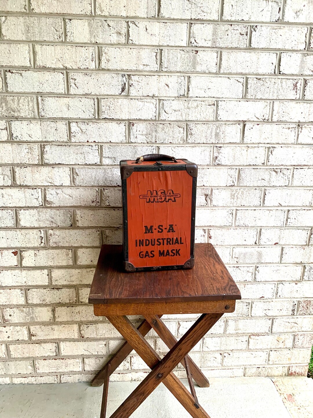 Vintage MSA Industrial Gas Mask Box | Gas Mask Container Box | Rustic ...