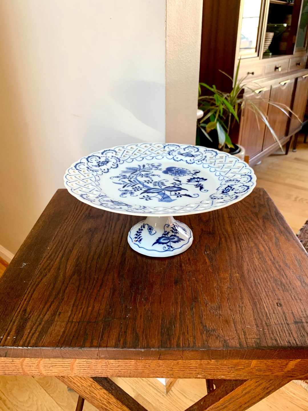 Vintage Blue Danube Cake Pedestal Blue Danube Pierced Cake - Etsy