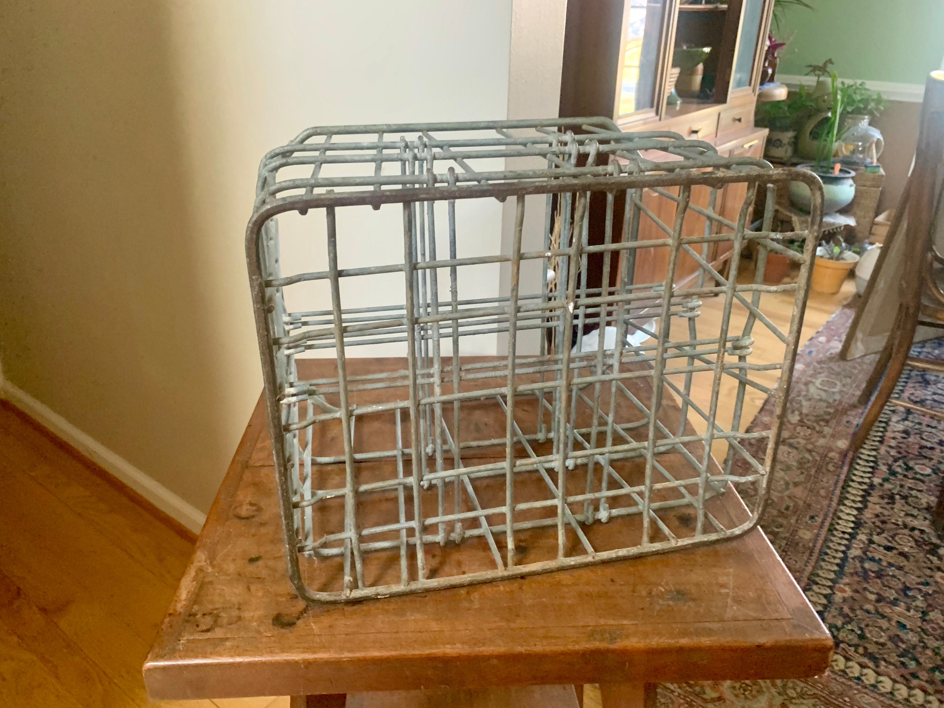 Vintage Metal Milk Crate Rustic Metal Milk Crate Antique | Etsy