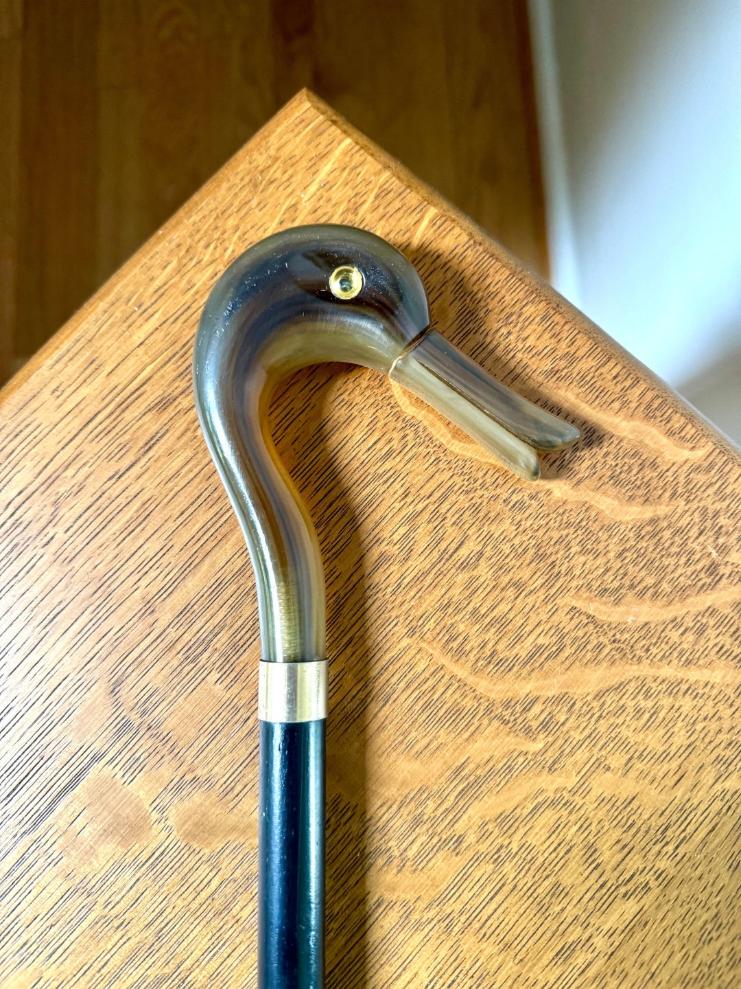 Vintage Duck Head Walking Cane | Resin Duck Head Wood Cane | Lucite ...