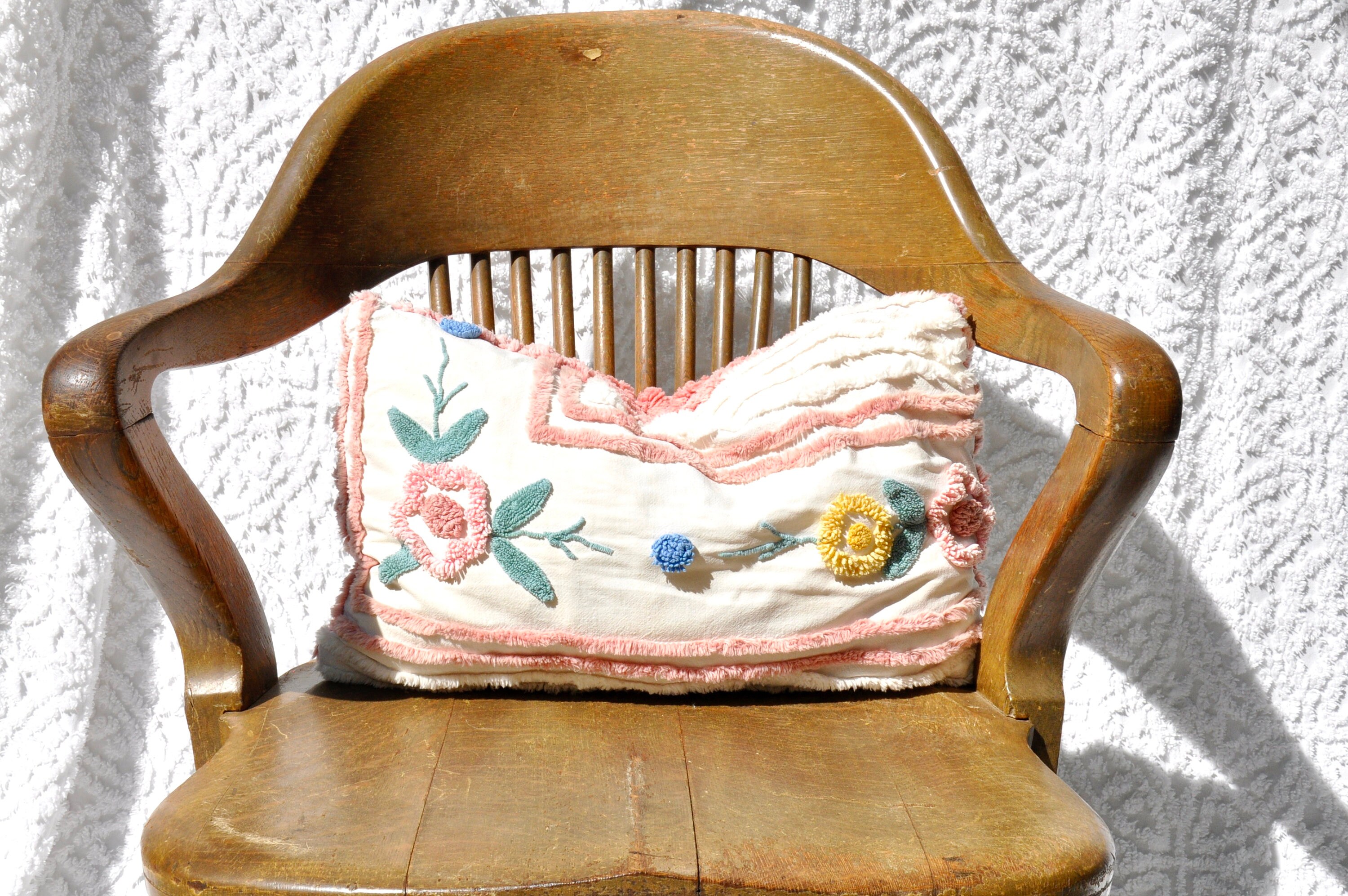 Vintage Embroidered Accent Pillow Retro Throw Pillow | Etsy