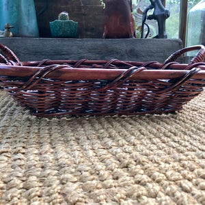 Vintage Wicker Bread Basket Rustic Wicker Storage 80's Bohemian Basket ...