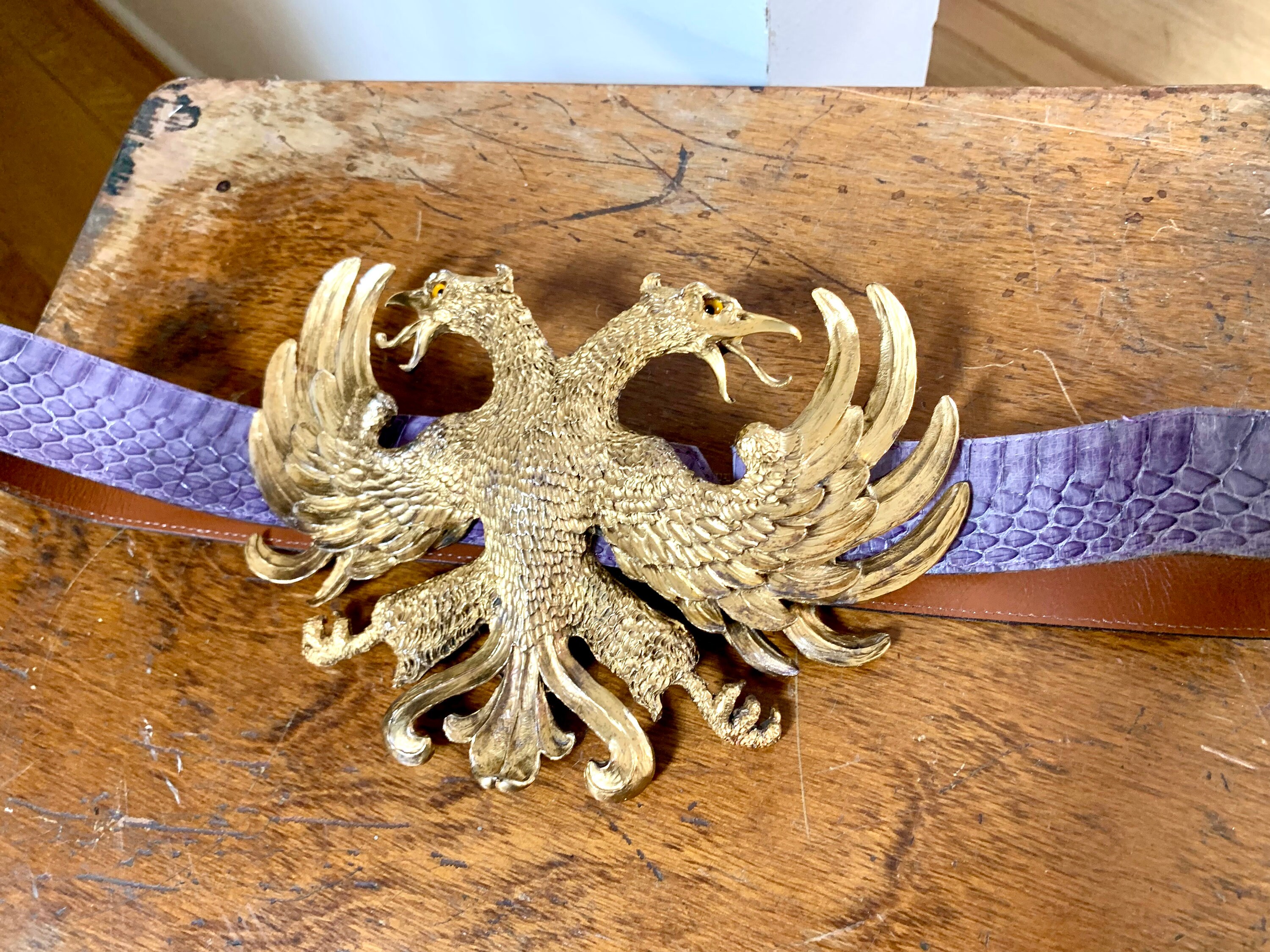 Vintage 1983 Christopher Ross Eagle Belt Buckle 24k Gold - Etsy