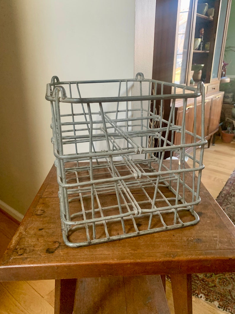 Vintage Metal Milk Crate Rustic Metal Milk Crate Antique | Etsy