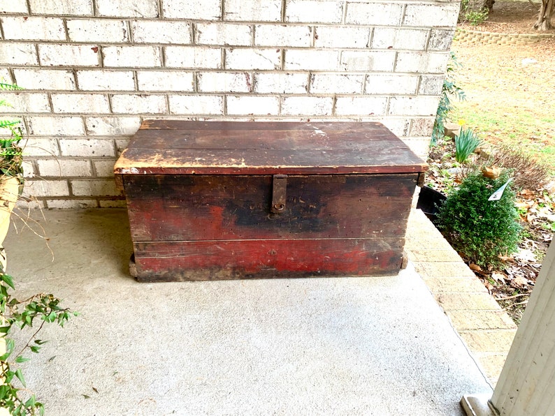 Vintage Wood Carpenter's Tool Chest Distressed Wood Tool - Etsy