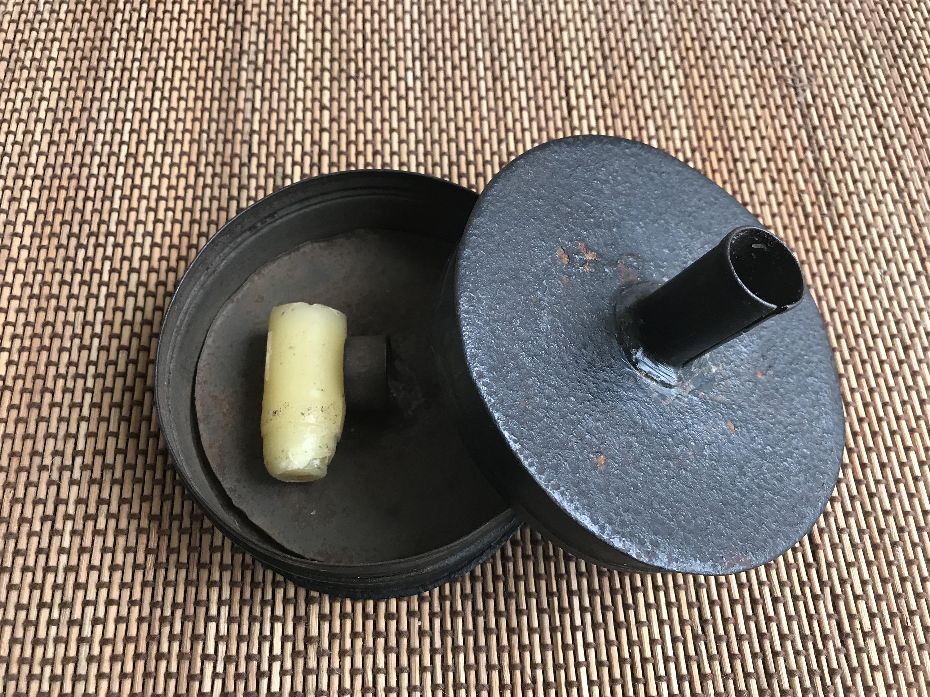 Antique Tinder Box Rustic Candle Holder Primitive Lighting | Etsy