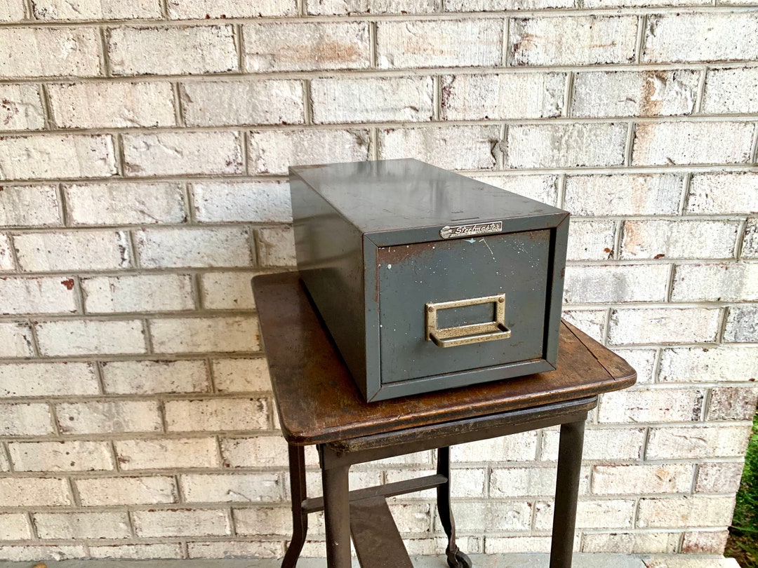 Vintage Rustic Steelmaster Cabinet Metal Index Card Catalog - Etsy