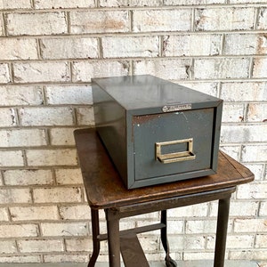 Vintage Rustic Steelmaster Cabinet | Metal Index Card Catalog | Single ...