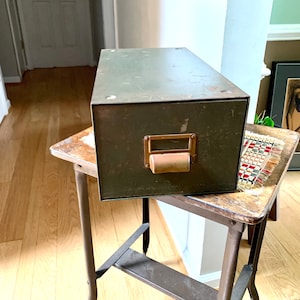Vintage Metal Card Catalog Cabinet | the Interior Steel Equipment ...