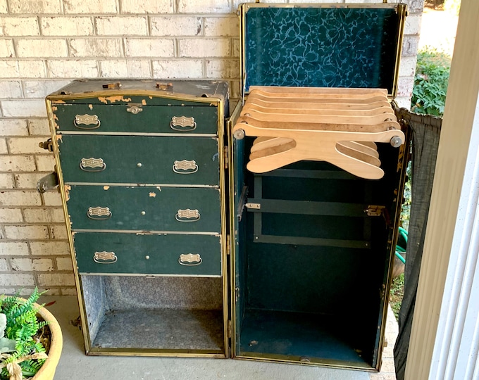 Large Antique Style Steamer Trunk - Etsy