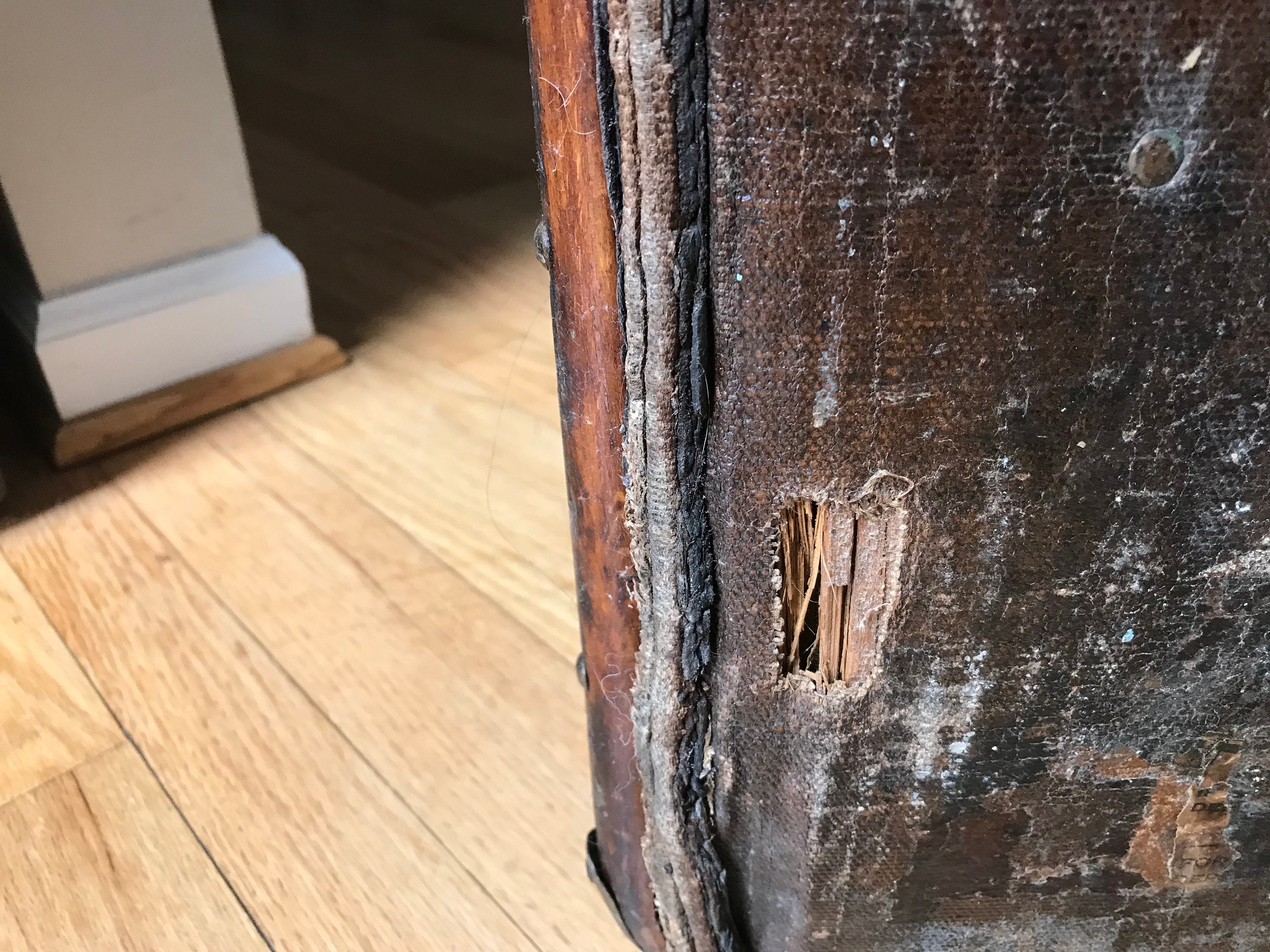 Antique Curved Chest Canvas Steamer Trunk Treasure Chest - Etsy