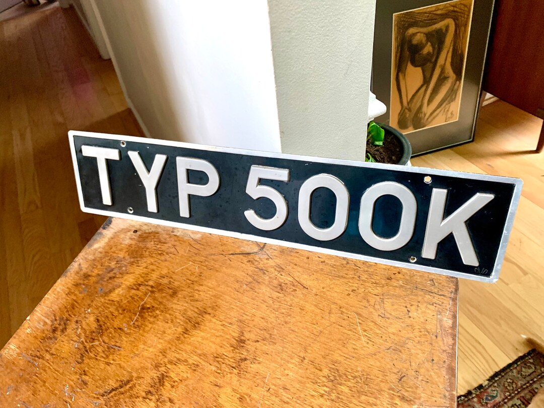 Vintage Mercedes Type 500K Euro License Plate | Euro Type 500K Black ...